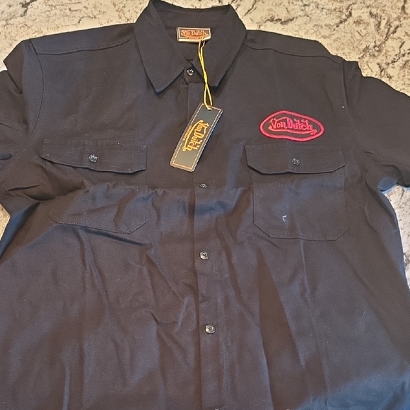 Von Dutch | Shirts | Nwt Von Dutch Black Shirt With Red Logo | Poshmark